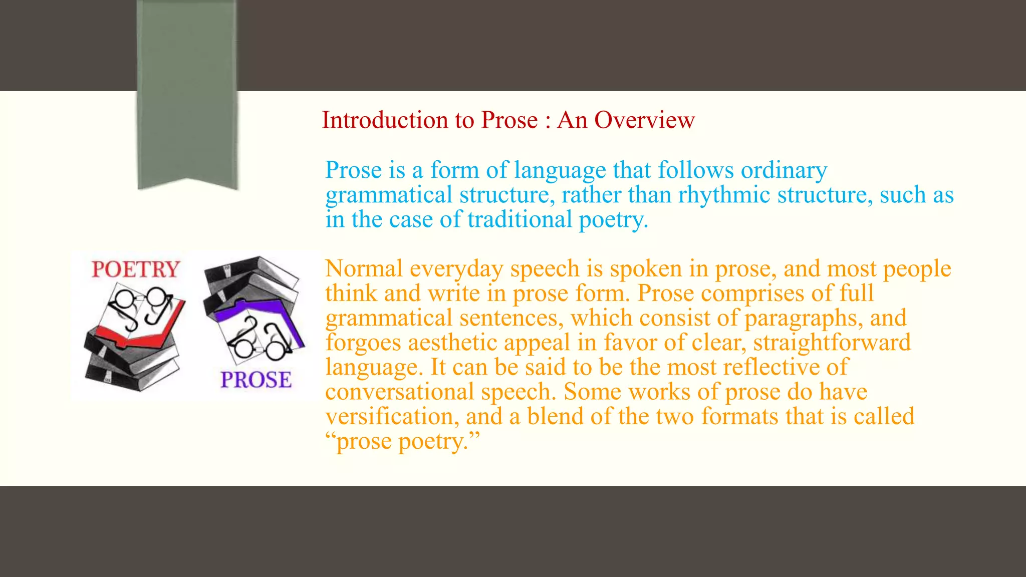 Basic Elements of Prose | PPTX