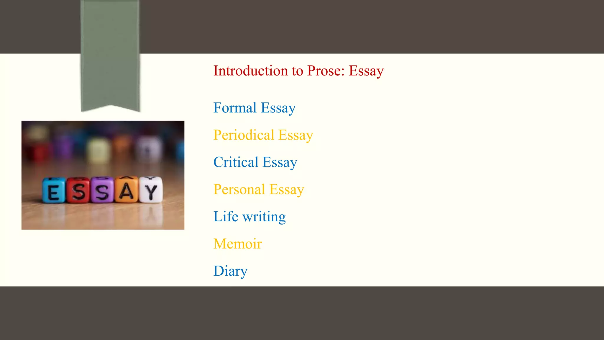 Basic Elements of Prose | PPTX