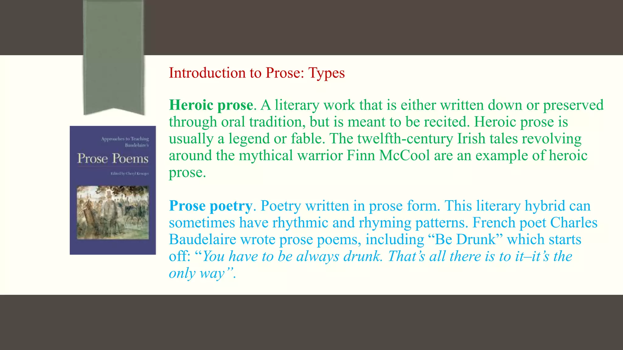 Basic Elements of Prose | PPTX