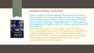 Basic Elements of Prose | PPTX