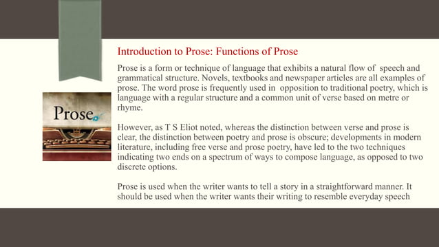 Basic Elements of Prose | PPTX