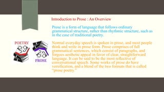 Basic Elements of Prose | PPTX