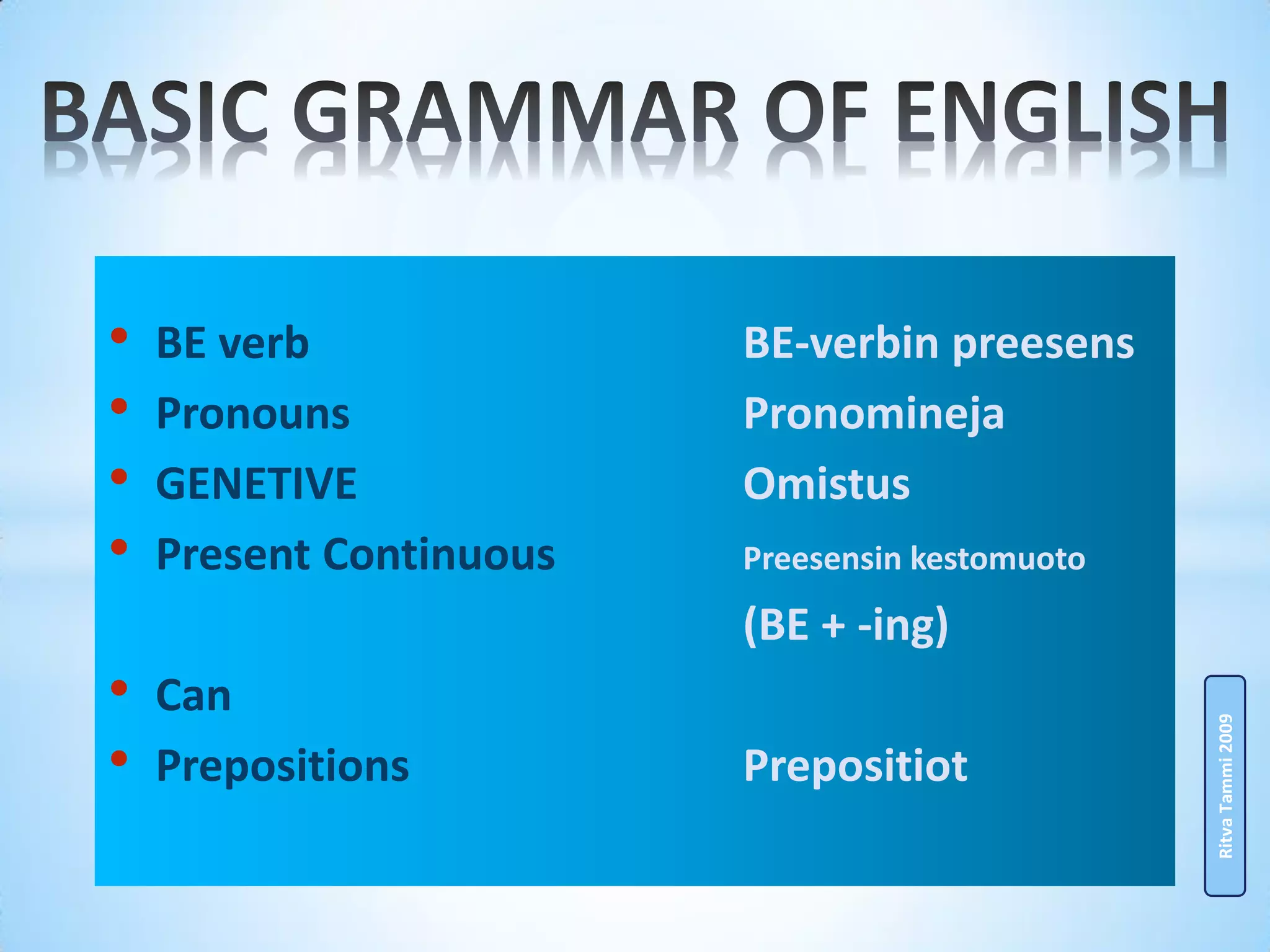Basic grammar | PDF