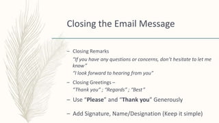 Basic Email Etiquette | PPTX
