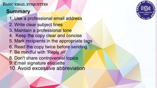 BASIC EMAIL ETIQUETTES , communication .pptx