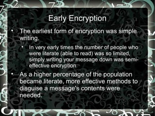 Basic encryption | PPT | Information and Network Security | Computing