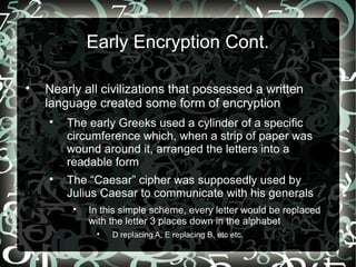 Basic encryption | PPT | Information and Network Security | Computing