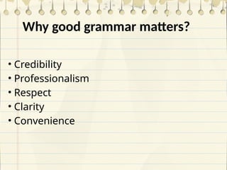 Basic English Grammar Presentation Sample | PPTX