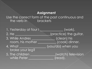 Basic english grammar (past continuous) | PPTX