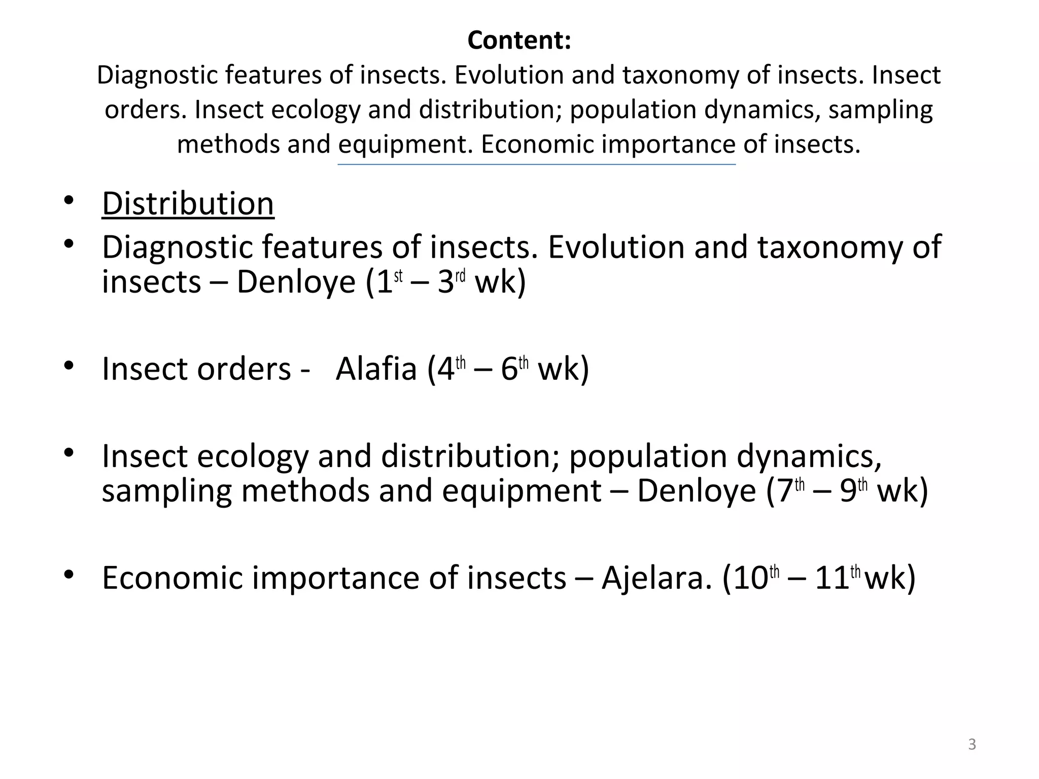 Basic Entomology - External Features of Insects | PPT