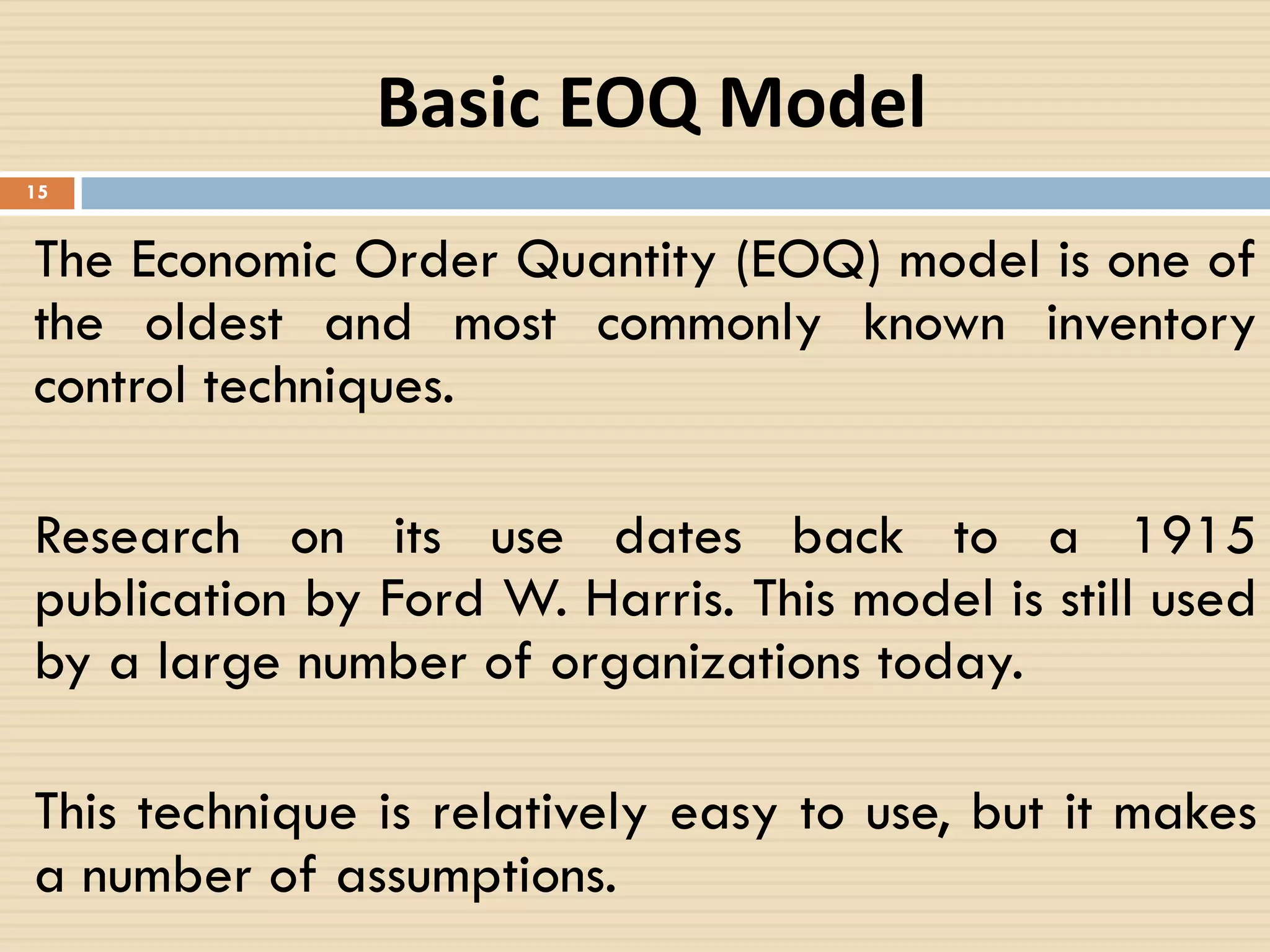Basic EOQ Model, Quantity Discount, Economic Lot Size | PDF