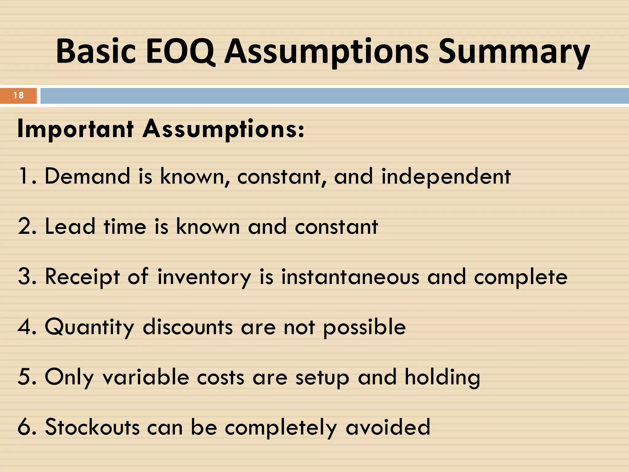 Basic EOQ Model, Quantity Discount, Economic Lot Size | PDF