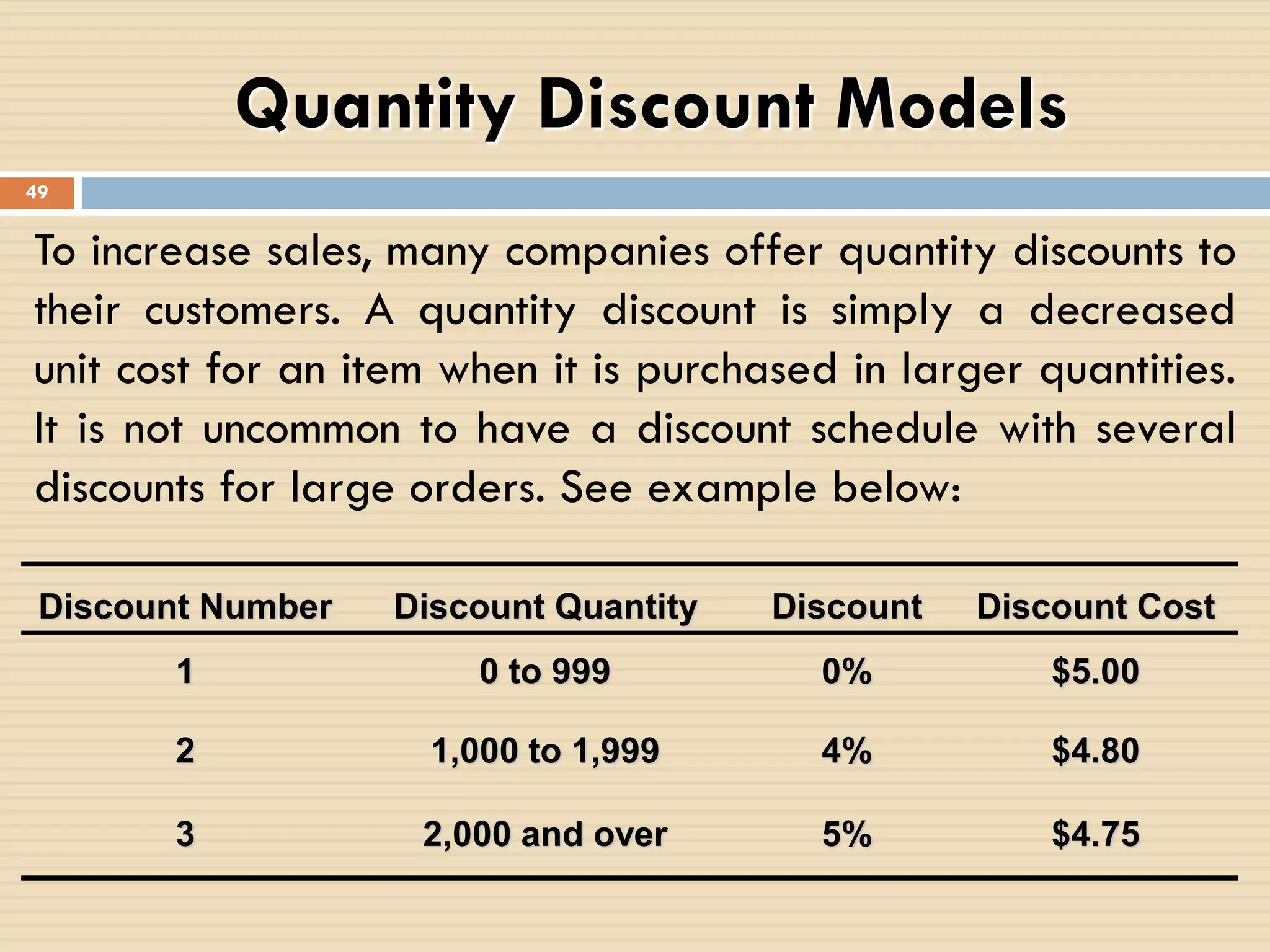 Basic EOQ Model, Quantity Discount, Economic Lot Size | PDF
