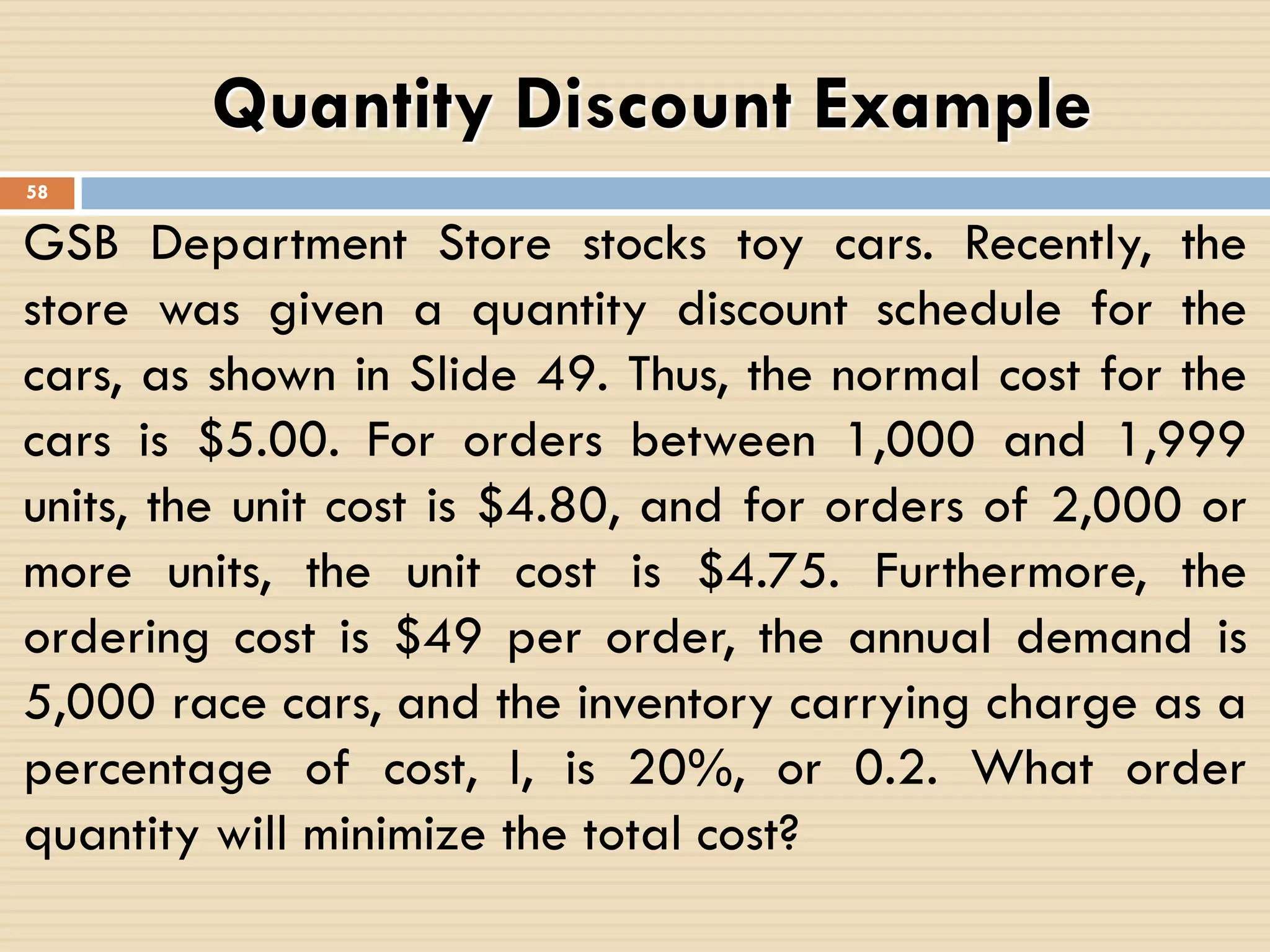 Basic EOQ Model, Quantity Discount, Economic Lot Size | PDF
