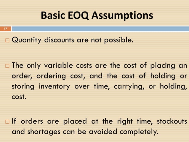 Basic EOQ Model, Quantity Discount, Economic Lot Size | PDF