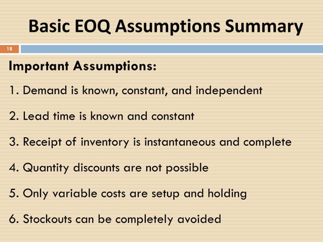 Basic EOQ Model, Quantity Discount, Economic Lot Size | PDF
