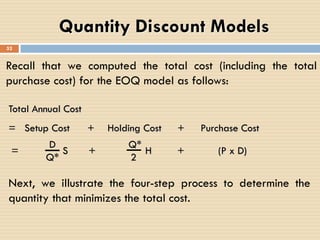 Basic EOQ Model, Quantity Discount, Economic Lot Size | PDF