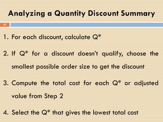 Basic EOQ Model, Quantity Discount, Economic Lot Size | PDF