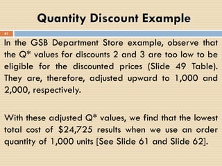 Basic EOQ Model, Quantity Discount, Economic Lot Size | PDF