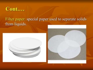 Basic equipment and their function used in medical laboratory | PPT