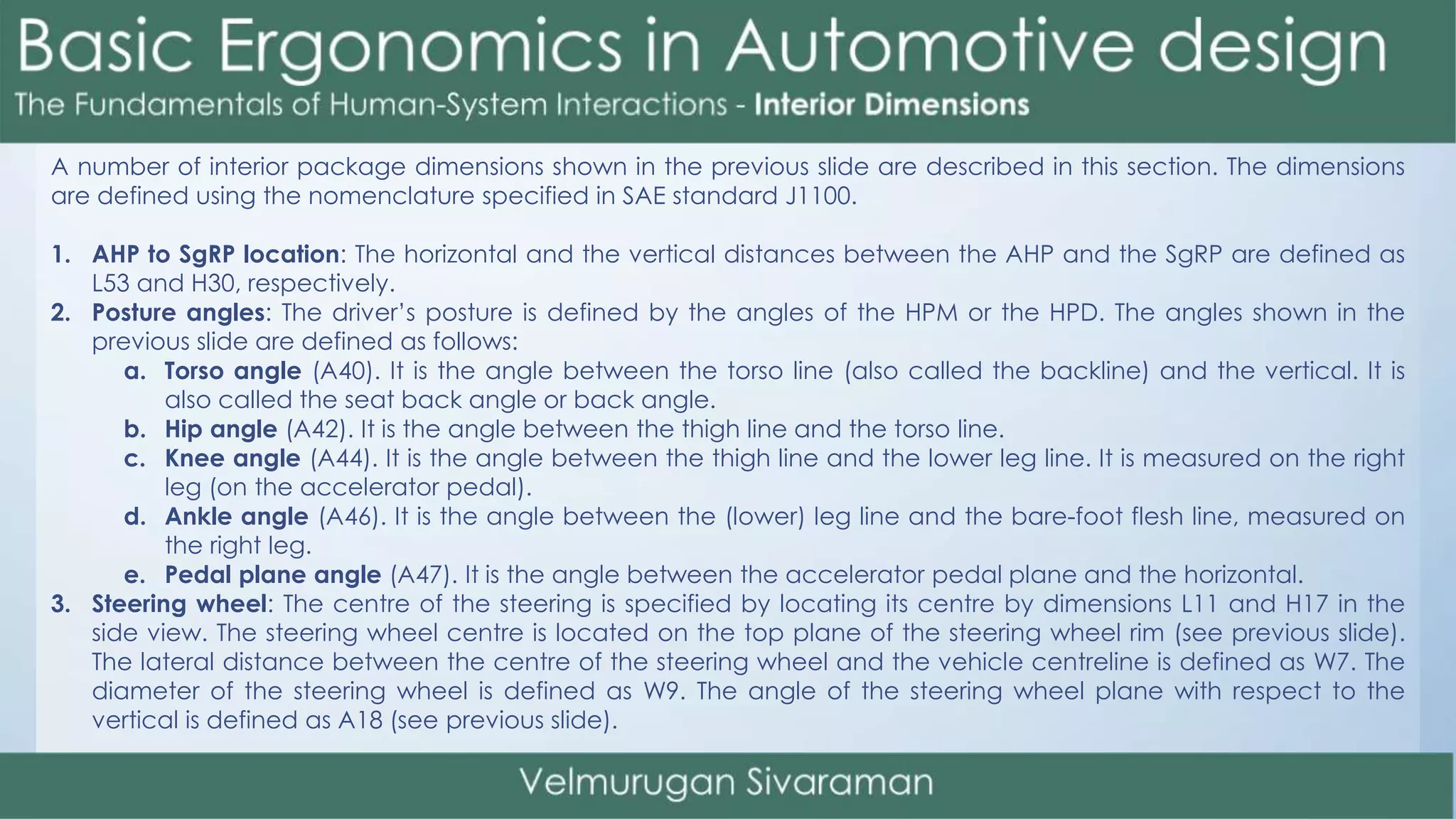 Basic ergonomics in automotive design | PDF