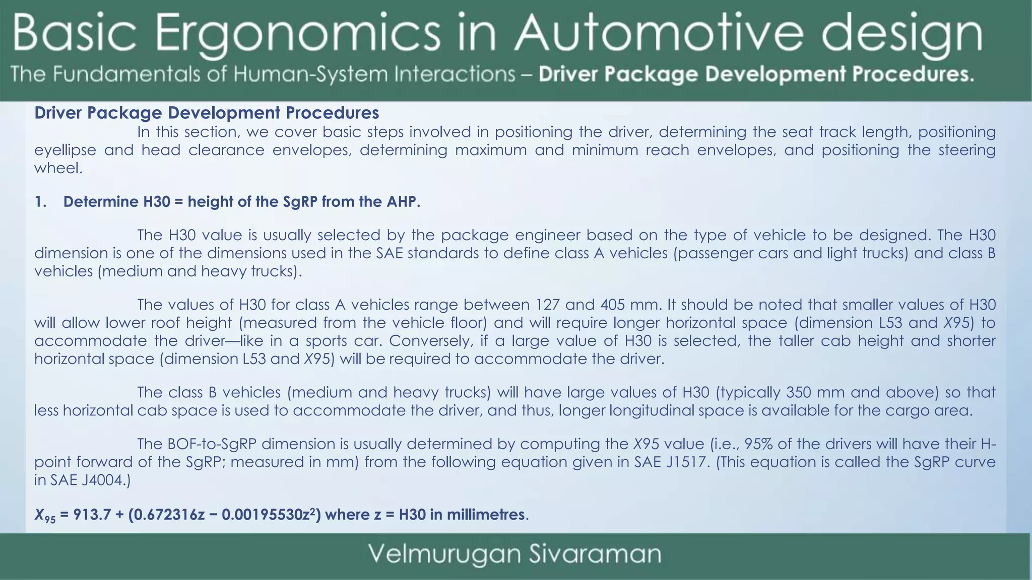 Basic ergonomics in automotive design | PDF
