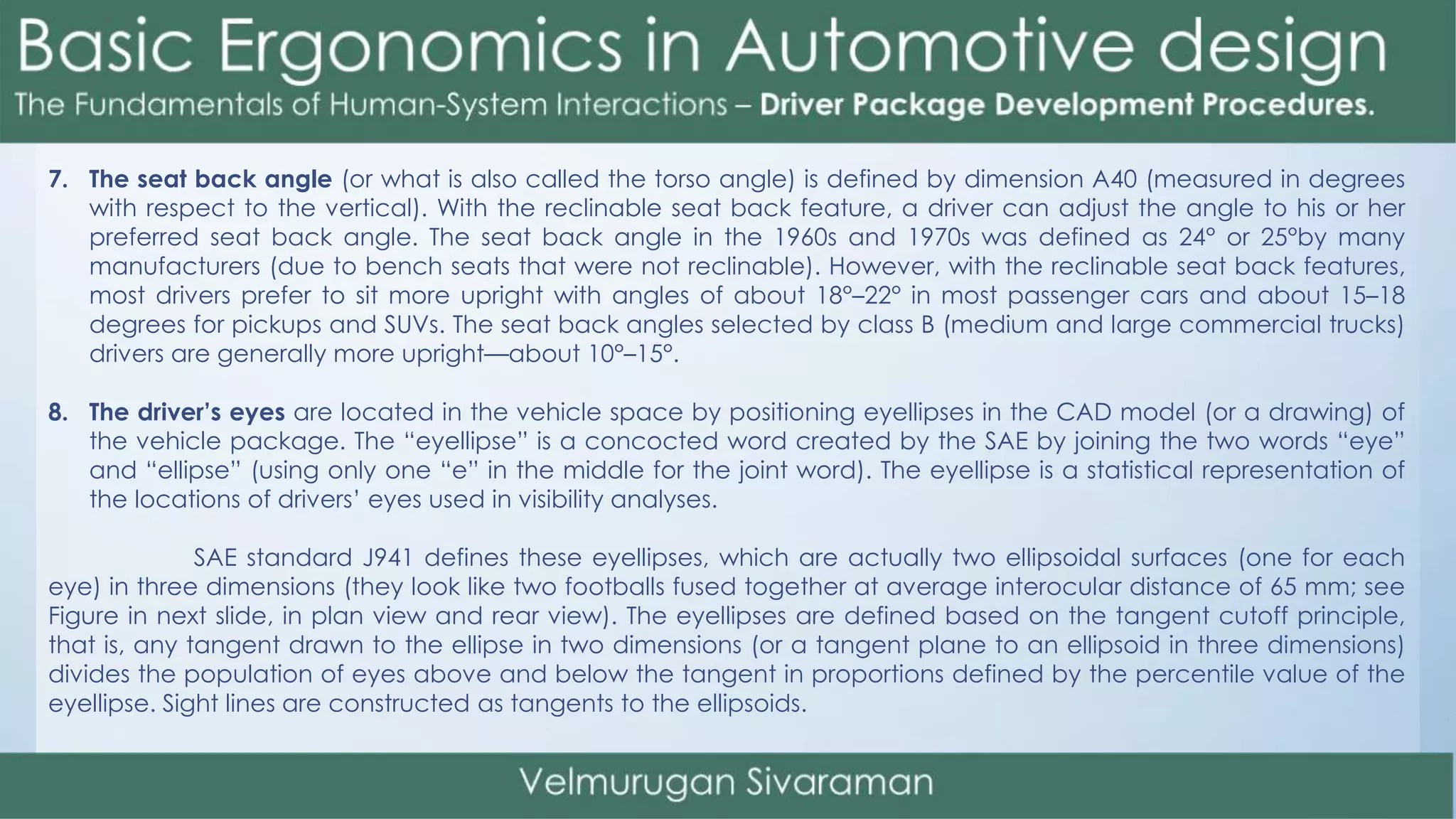 Basic ergonomics in automotive design | PDF