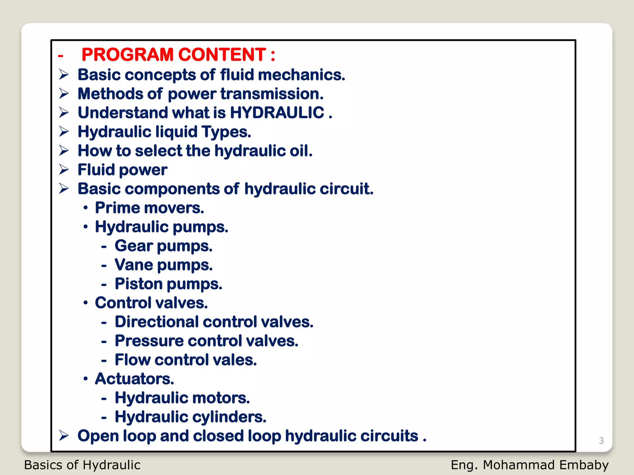 Basics of hydraulics- أساسيات الهيدروليك | PDF | Physics | Science