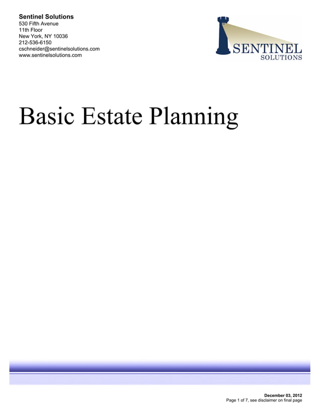 Basic Estate Planning | PDF