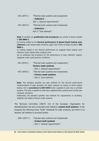 BASIC EUROPEAN AND INTERNATIONAL STANDARDS ON GLAZED COLLECTORS & HOT ...