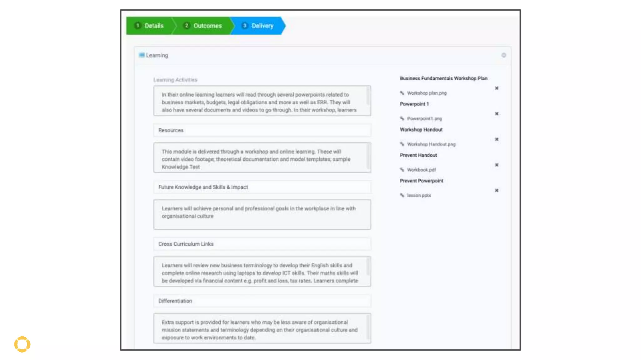 Apprenticeship Assessment & Curriculum Plan - Basic Example | PPTX