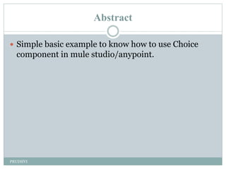Basic example using choice component | PPTX