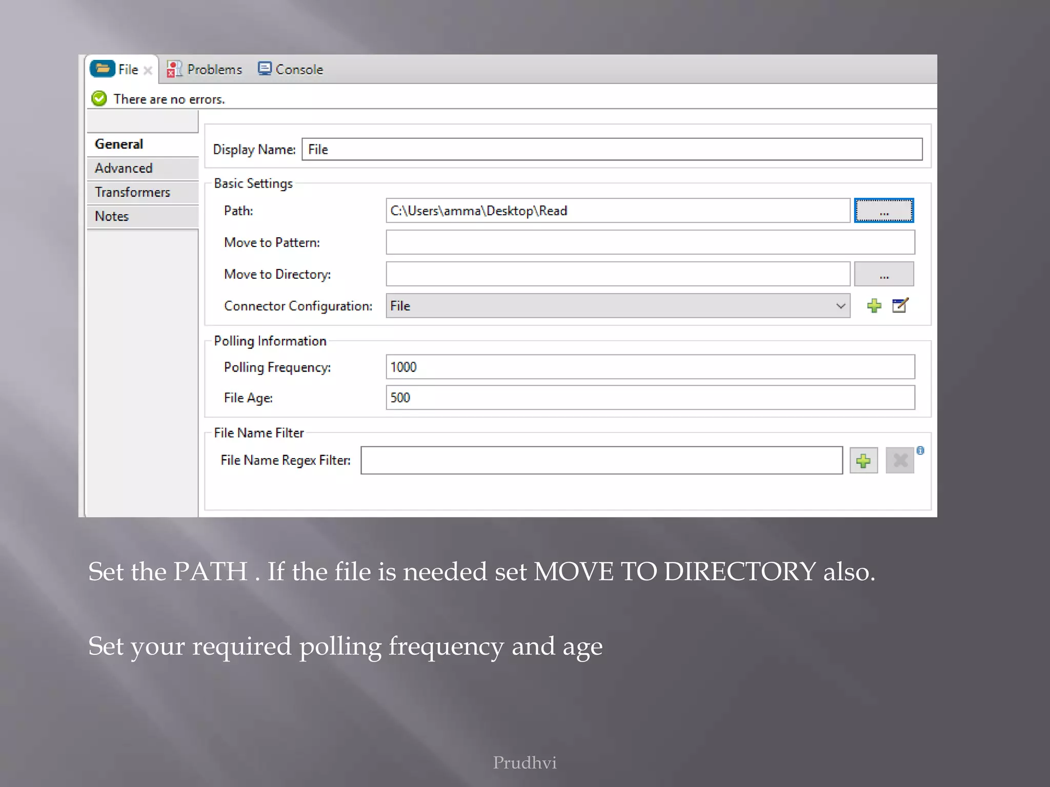 Basic example using file connector in anypoint studio | PPTX
