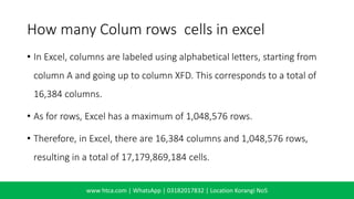 Basic Excel Course.pptx | Computer Software and Applications | Computing