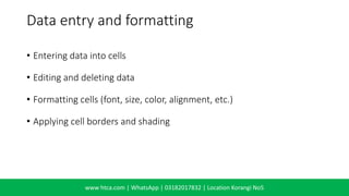Basic Excel Course.pptx | Computer Software and Applications | Computing