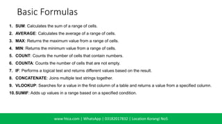 Basic Excel Course.pptx | Computer Software and Applications | Computing