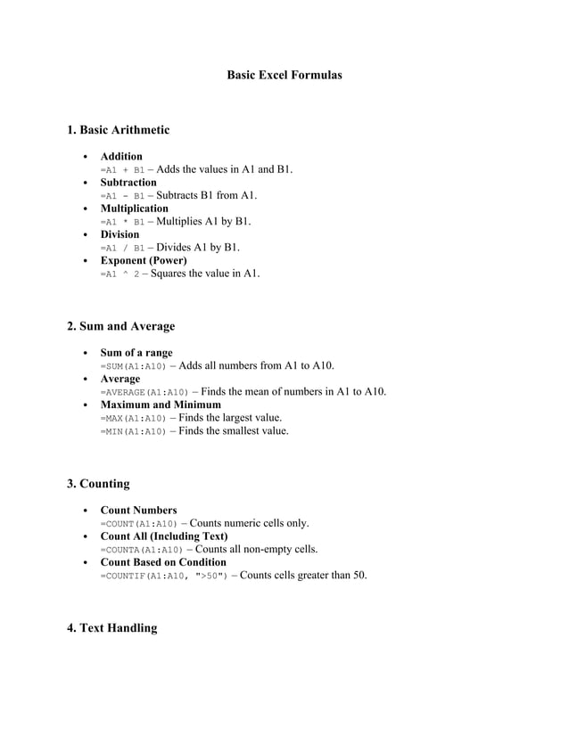 Excel for Data Analytics - Basic Excel Formulas.docx