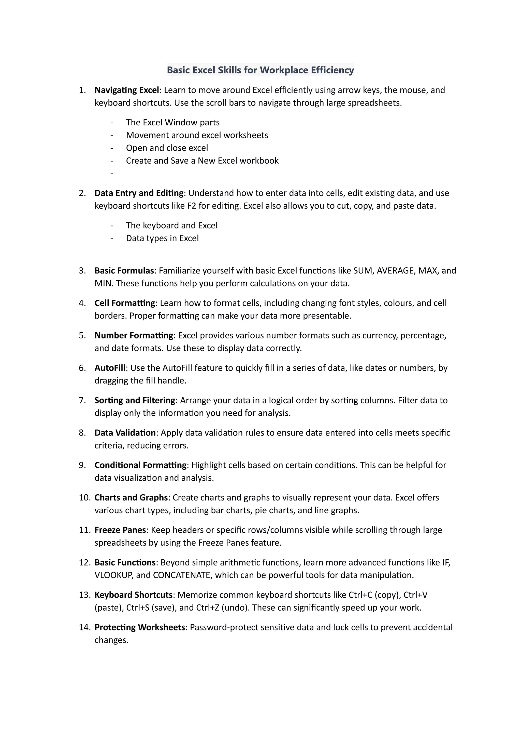 Basic Excel Skills for Workplace Efficiency.docx