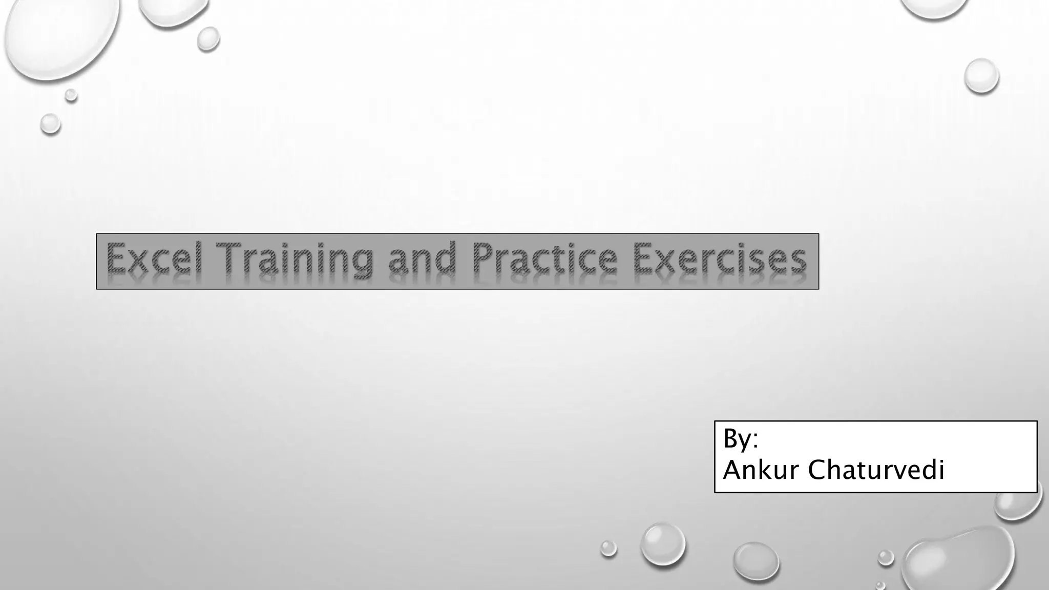 Basic excel training | PPTX