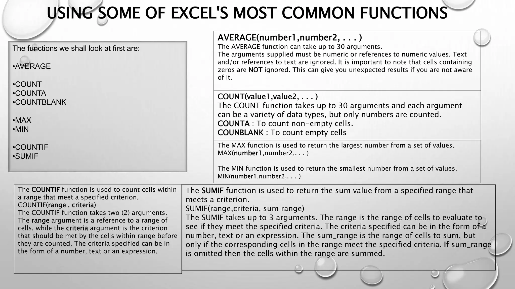 Basic Excel Training Pptx