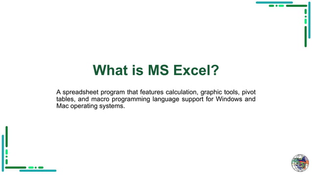 Basic Excel Training.pptx | Computing | Technology & Computing