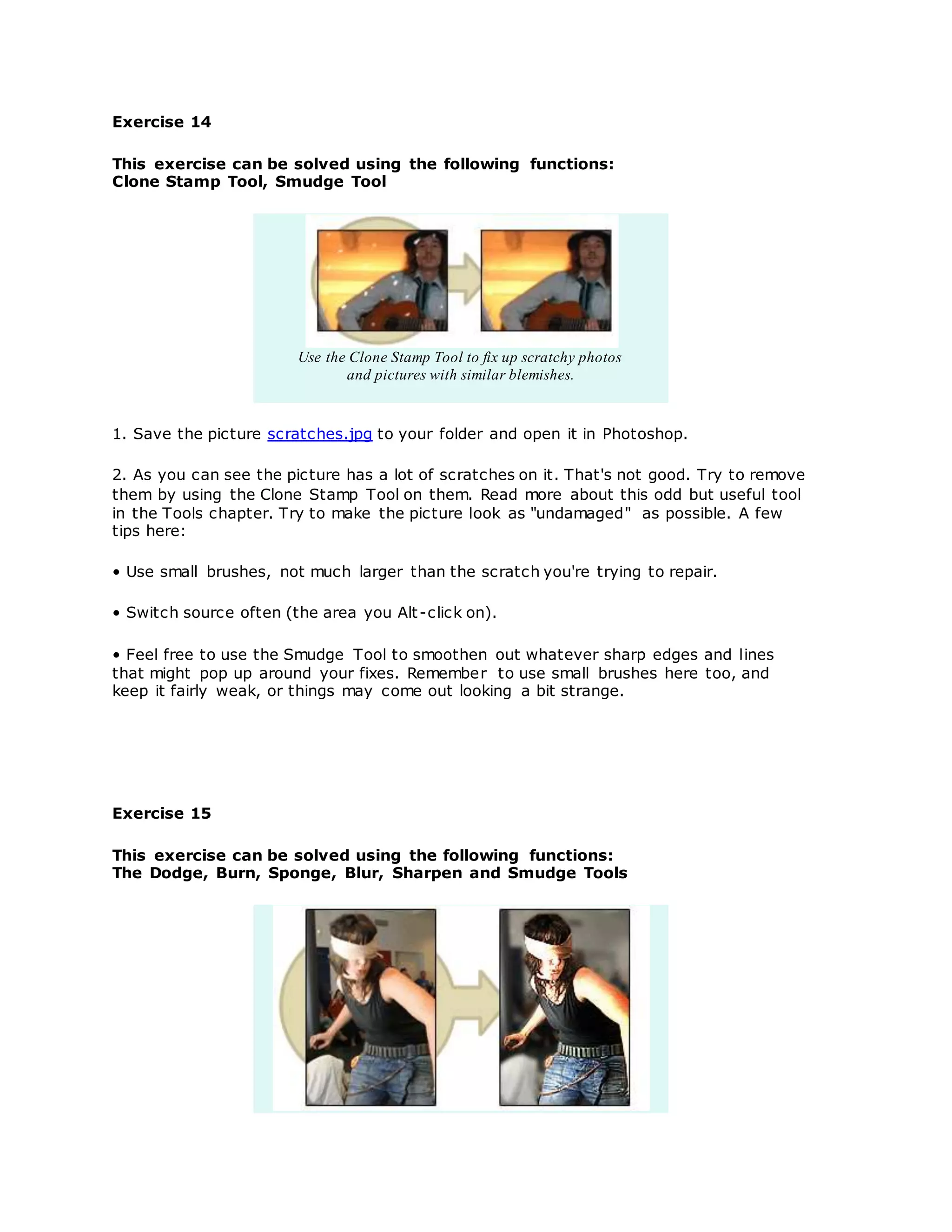Basic exercises for photoshop | DOCX