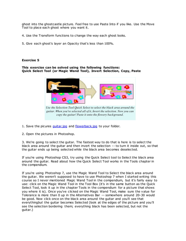 Basic exercises for photoshop | DOCX