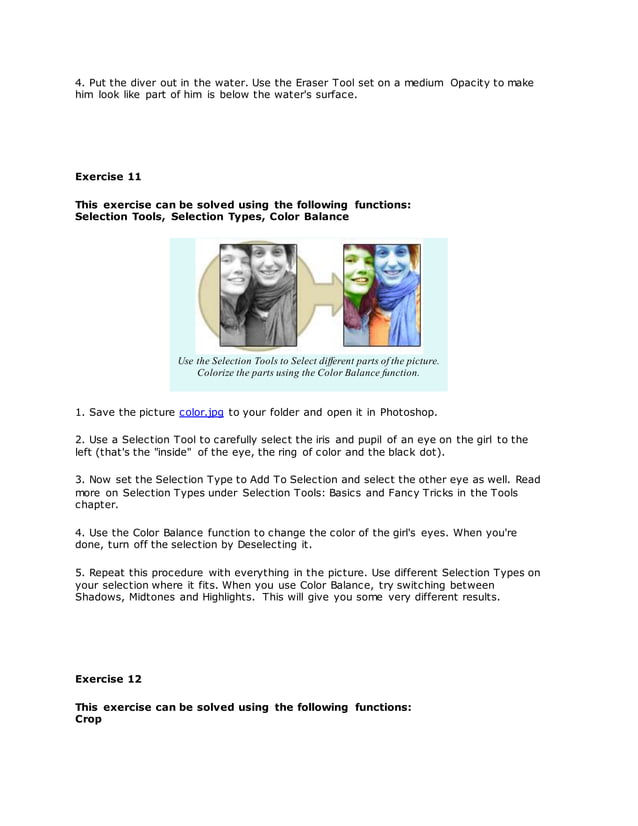 Basic exercises for photoshop | DOCX