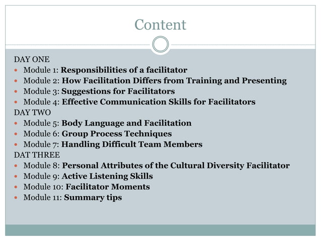 Basic Facilitation Skills | PPTX | Workshops and Classes | Hobbies & Interests