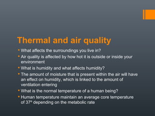 Basic factors that affect human comfort | PPT