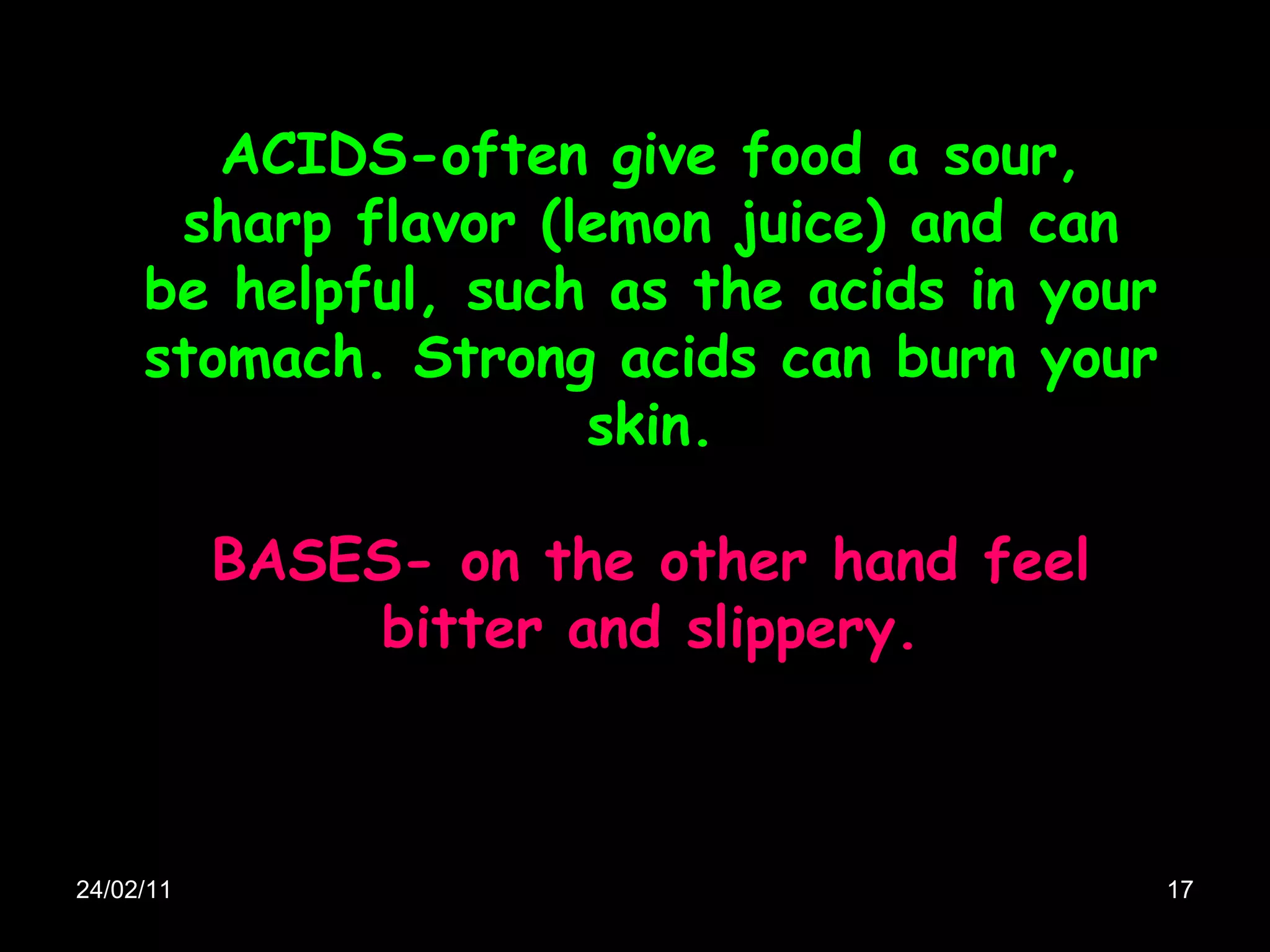 BASIC FACTS ABOUT ACIDS AND ALKALIS | PPT | Chemistry | Science