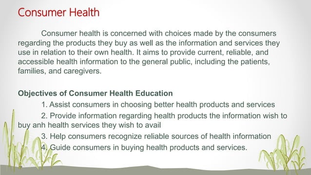 Basic facts about consumer health | PPTX | Healthcare Industry | Industries