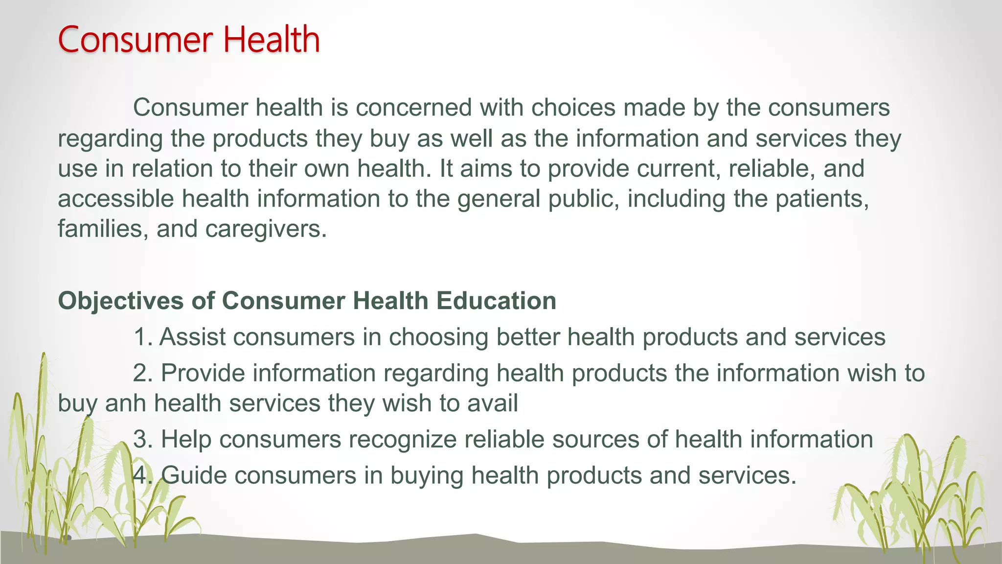 Basic facts about consumer health | PPT