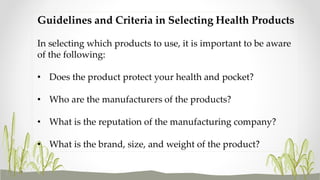 Basic facts about consumer health 2 | PPT